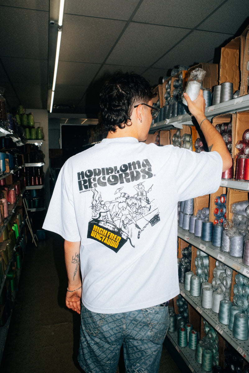 No Diploma Records - White Oversized T-Shirt (Size Down)